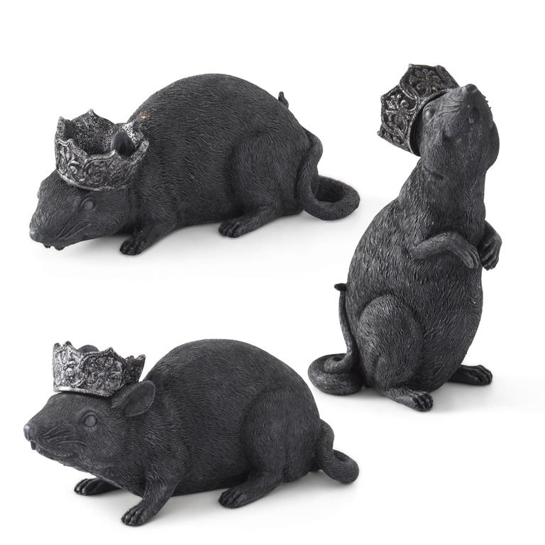 Assorted Black Resin Rats w/Glittered Crowns (Sold Separately) – Citrus ...