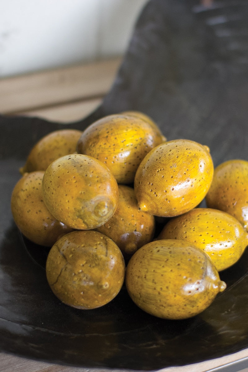 HAND-CARVED WOODEN LEMONS – Citrus and Moss