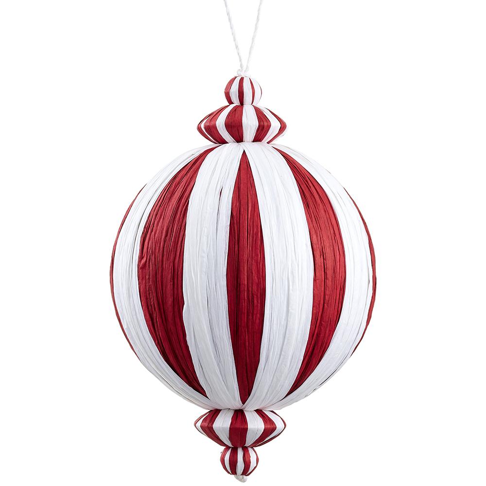 6" Raffia Ball Ornament – Citrus and Moss